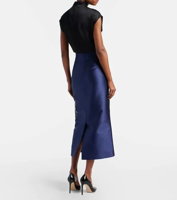 Erdem Sequined Twill Pencil Skirt