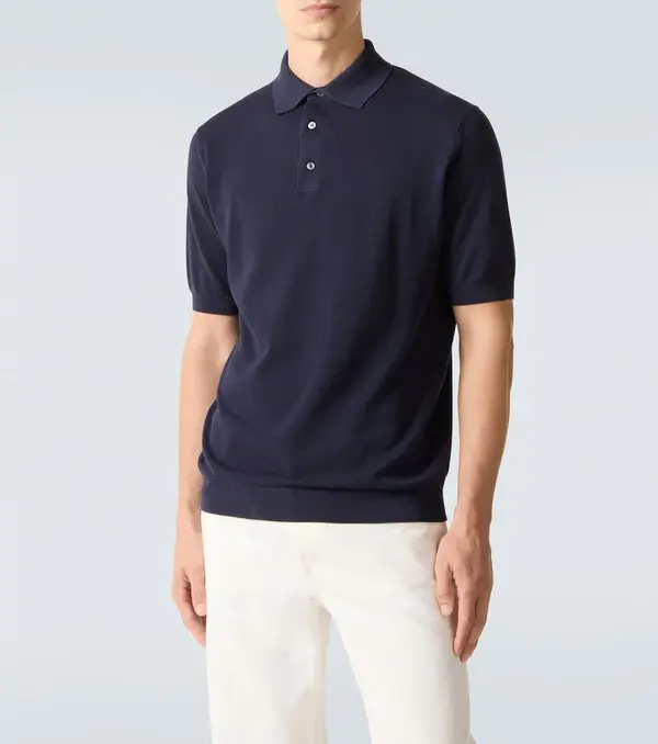 LARDINI Cotton Pique Polo Shirt