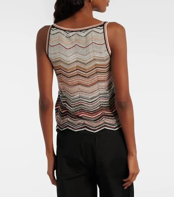Missoni Zigzag Sequined Lamé Top