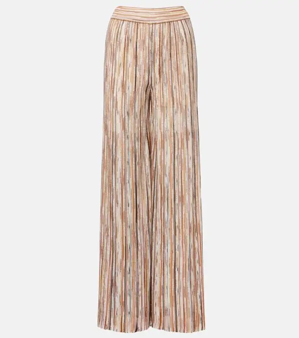 Missoni Sequined Striped Wide-leg Pants - Brown