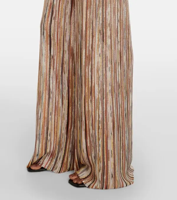 Missoni Sequined Striped Wide-leg Pants - Brown