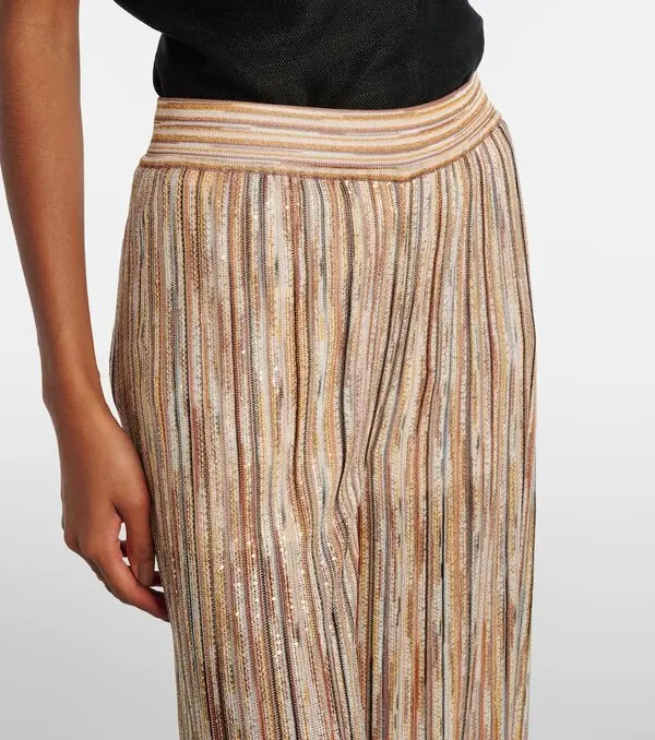 Missoni Sequined Striped Wide-leg Pants - Brown