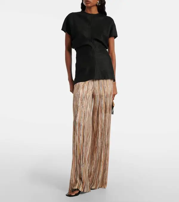 Missoni Sequined Striped Wide-leg Pants - Brown