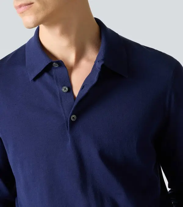 TOM FORD Cotton Polo Sweater - Blue