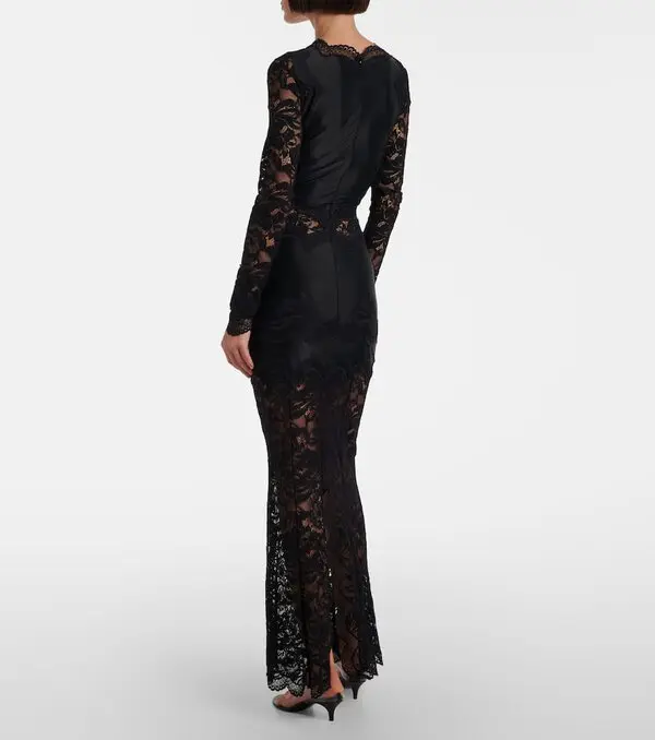 Rabanne Lace-trimmed Maxi Dress