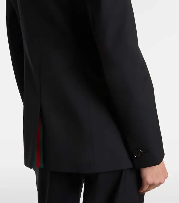 Gucci Double-breasted Wool Blazer - Black