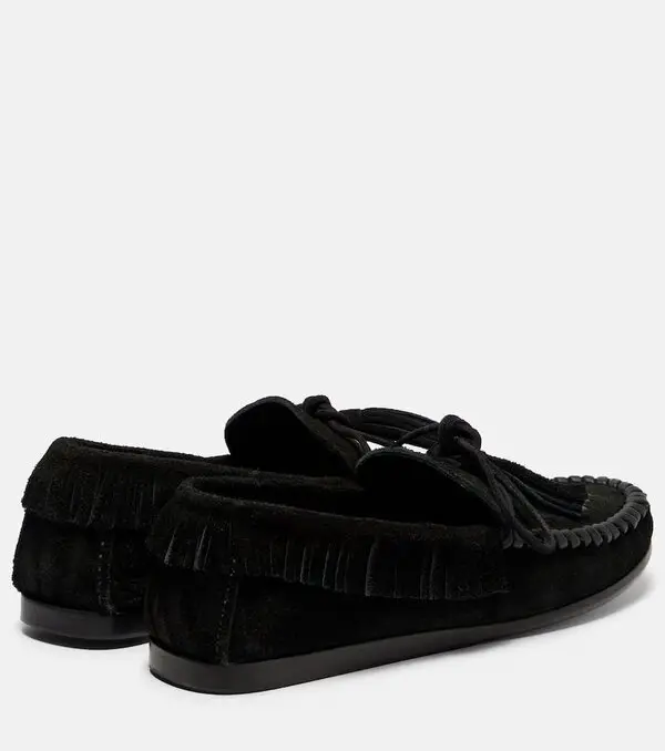 Isabel Marant Étoile Fitza" Fringed Suede Moccasins - Black
