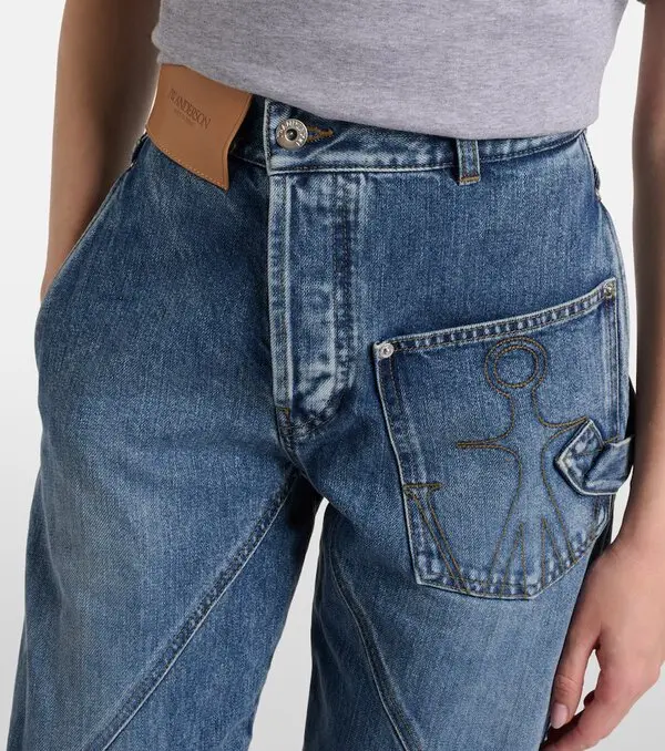 JW Anderson Twisted Embroidered Straight Jeans