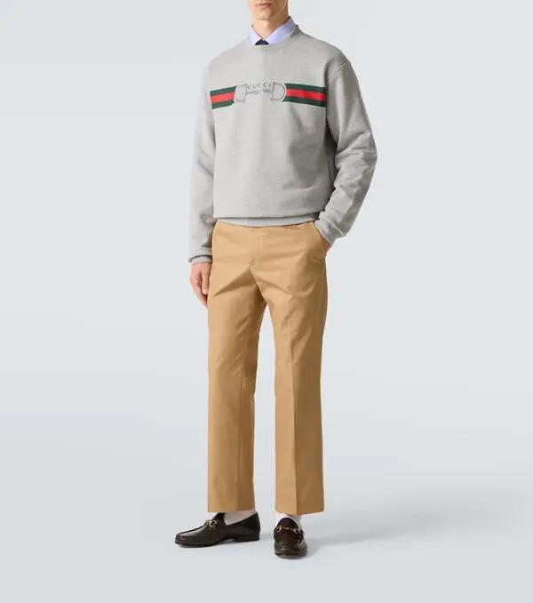Gucci Web Stripe Cotton Sweatshirt
