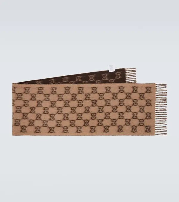 Gucci Gg Fringed Scarf - Neutrals