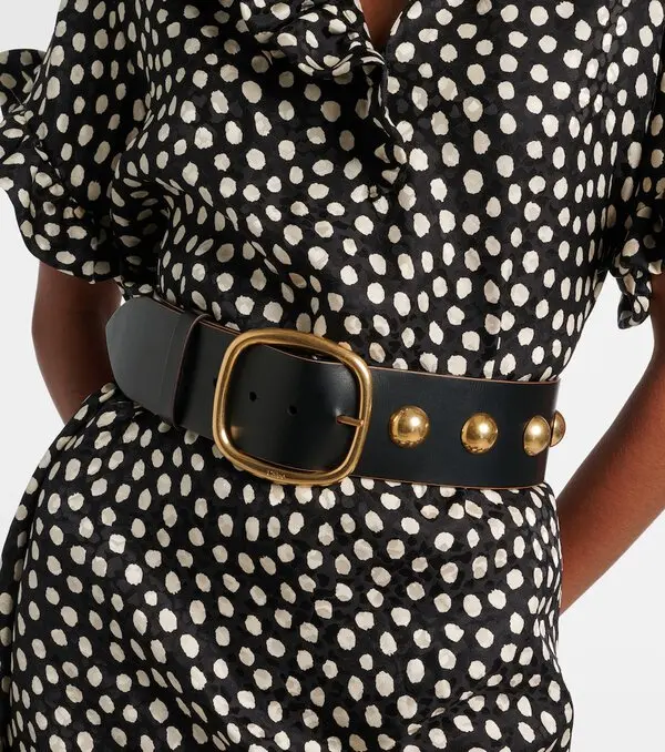 Chloé Midnight Studded Leather Belt - Black