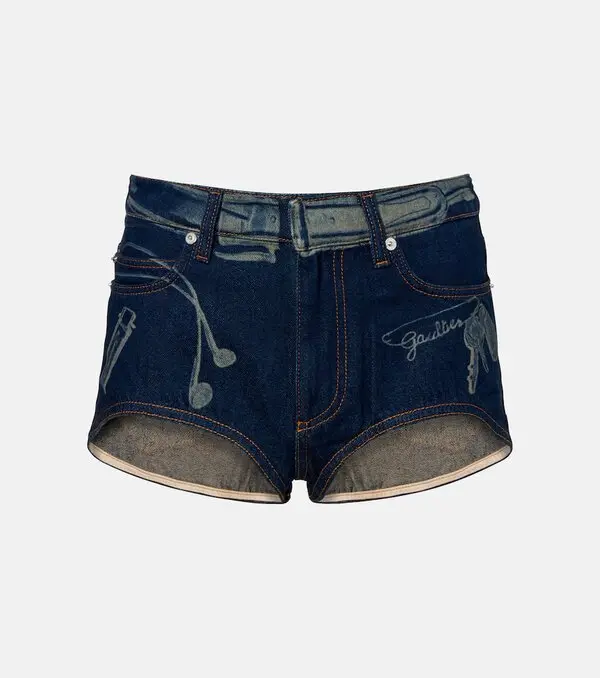 JEAN PAUL GAULTIER Trompe-l'oeil Denim Shorts