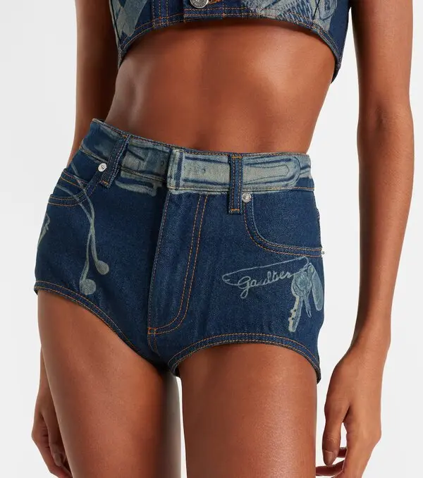 JEAN PAUL GAULTIER Trompe-l'oeil Denim Shorts