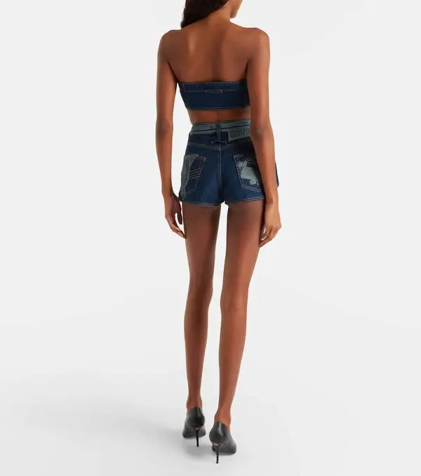 JEAN PAUL GAULTIER Trompe-l'oeil Denim Bandeau Top