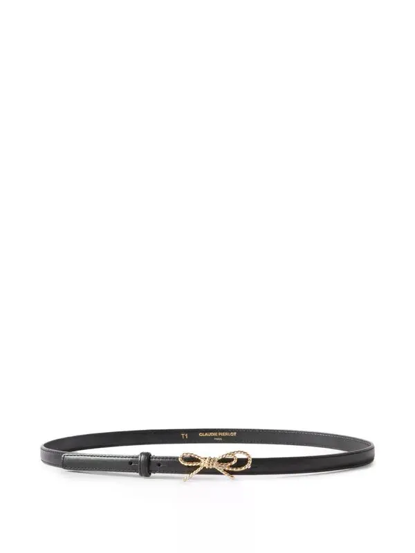 Claudie Pierlot Calf Leather Belt With Bow Buckle - Black