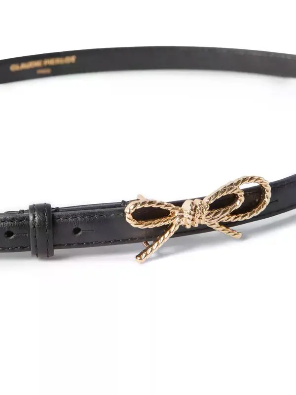 Claudie Pierlot Calf Leather Belt With Bow Buckle