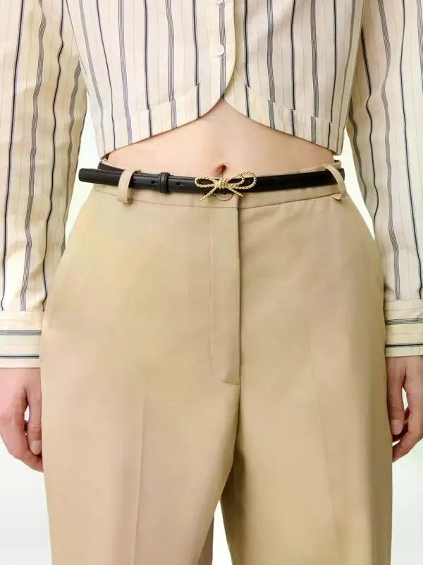 Claudie Pierlot Calf Leather Belt With Bow Buckle