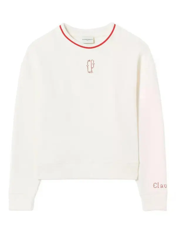 Claudie Pierlot Embroidered Logo Crewneck Sweater