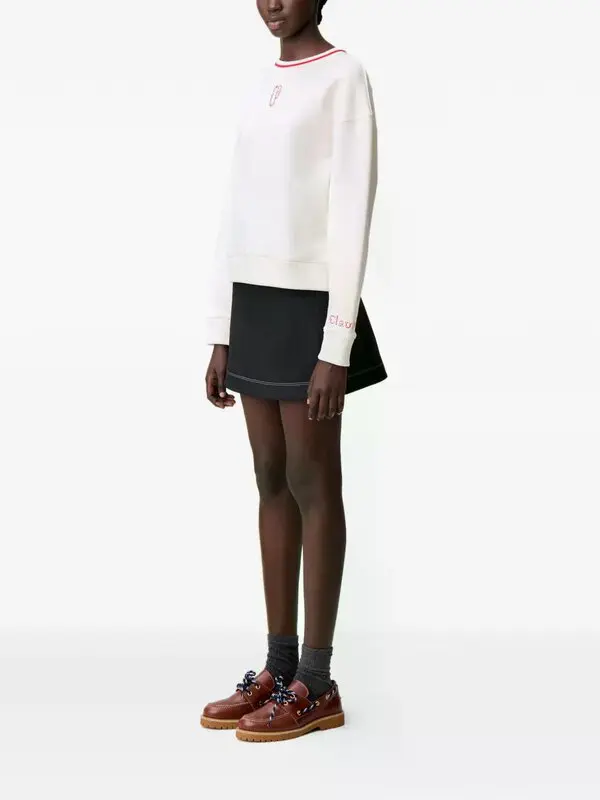 Claudie Pierlot Embroidered Logo Crewneck Sweater