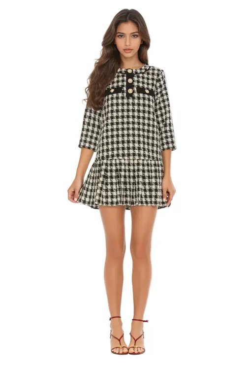 ALEXIA ADMOR Sabine Dress - Bw Houndstooth