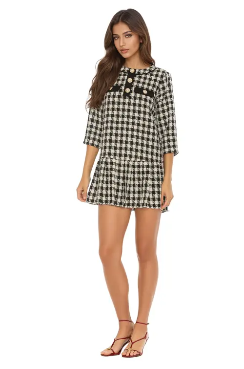 ALEXIA ADMOR Sabine Dress - Bw Houndstooth