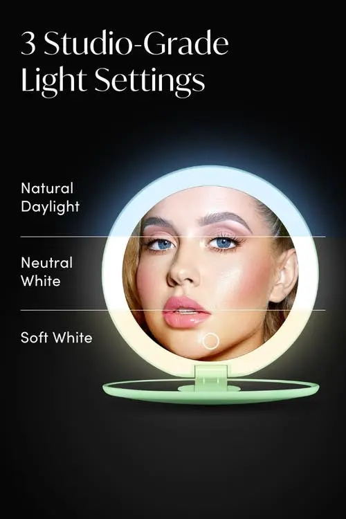 FANCII Mini Taylor Led Compact Mirror - Mint Green