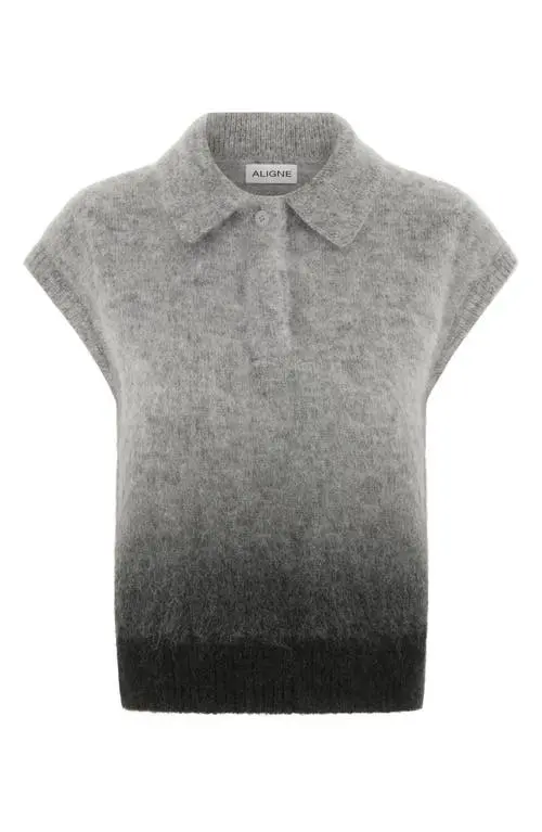 ALIGNE Lexi Polo Sweater - Grey Ombre