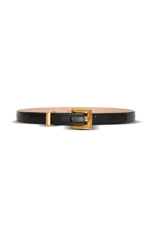 Balmain Anthem Belt In Calfskin Leather - Black