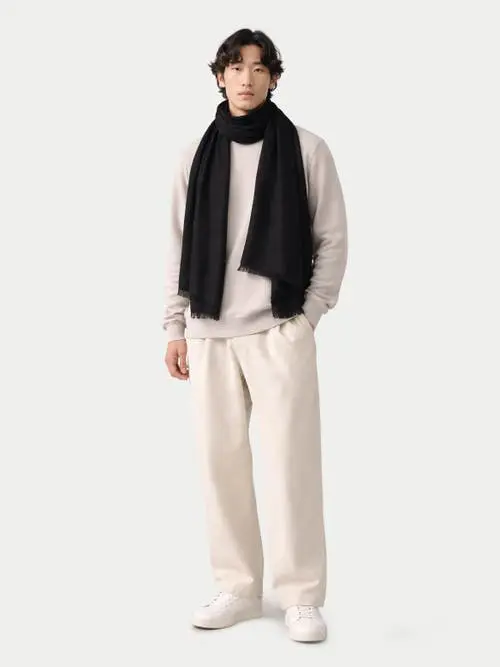 Gobi Cashmere Lightweight Cashmere Woven Scarf - Black