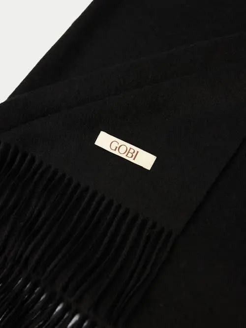 Gobi Cashmere Wide Fringe Scarf