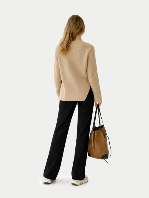 Gobi Cashmere Detachable Collar Cashmere Sweater - Beige