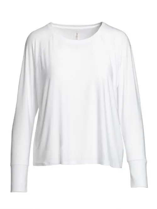 SINGLE STITCH Featherweight Long Sleeve Top - White