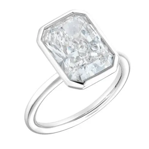 LUVMYJEWELRY 14k Gold Lab Grown Diamond Solitaire Ring - 14k White Gold