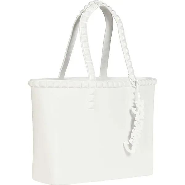 Carmen Sol Seba Mid Tote With Jumbo Studs - White