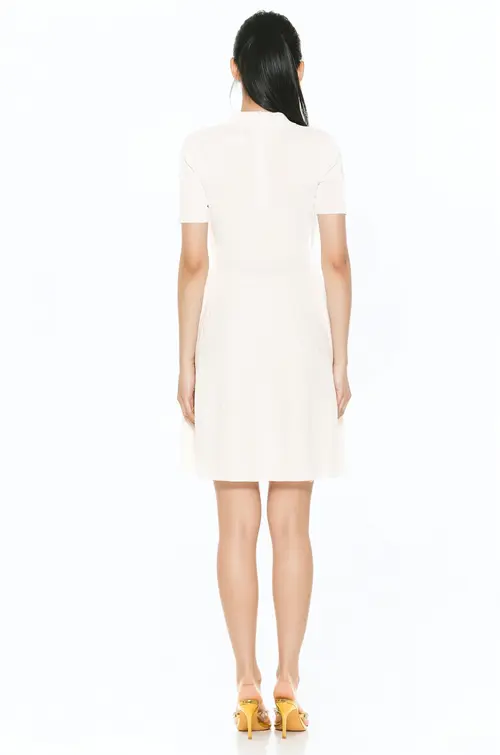 ALEXIA ADMOR Soren Knit Fit And Flare Mini Dress - Ivory