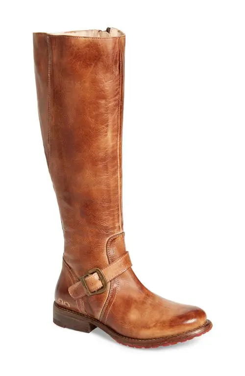 Bed Stu Glam Tall Buckled Leather Boots - Tan Rustic