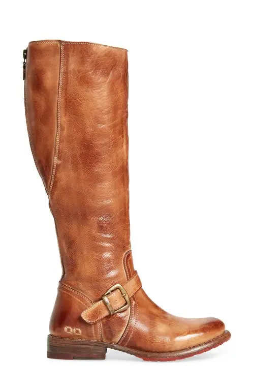 Bed Stu Glam Tall Buckled Leather Boots - Tan Rustic