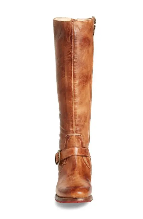 Bed Stu Glam Tall Buckled Leather Boots - Tan Rustic