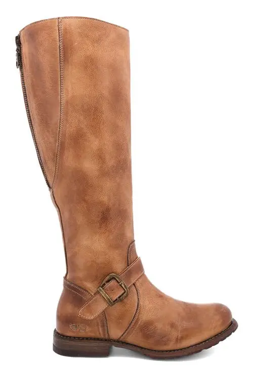 Bed Stu Glam Tall Buckled Leather Boots - Tan Rustic