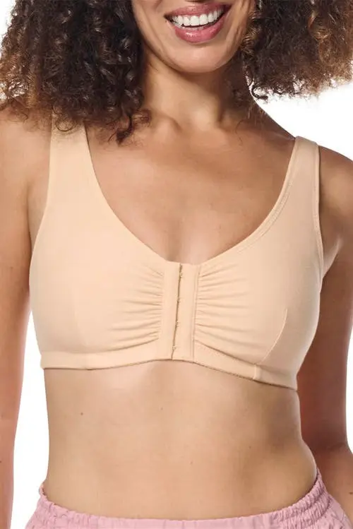 AMOENA Fleur Wire-free Front Closure Bra - Sand