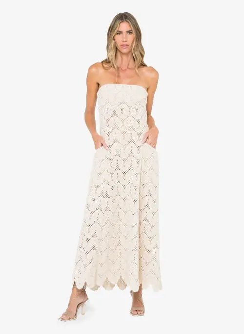 JBQ Alegra Crochet Maxi Dress - Beige