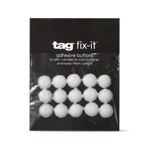 TAG Fix-it Buttons Candle Sticky Dots 15pc Adhesive Adapters - White