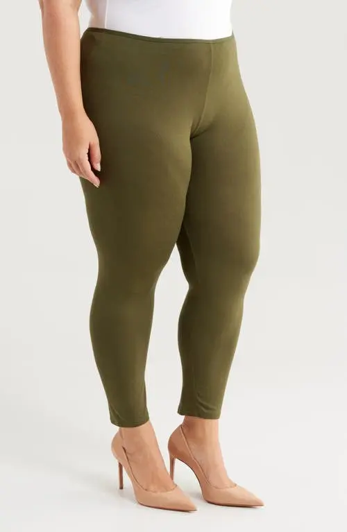 24SEVEN COMFORT APPAREL Comfortable Ankle Leggings - Olive
