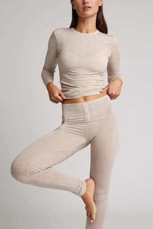 NEGATIVE UNDERWEAR Whipped Long Underwear - Sand