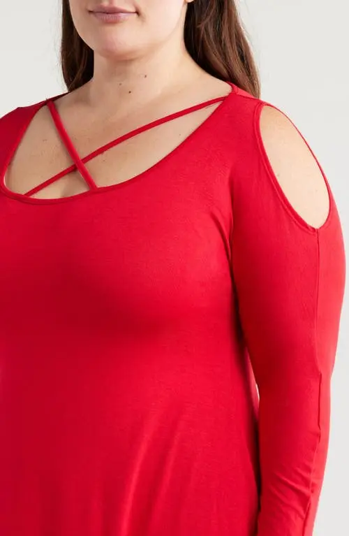 24SEVEN COMFORT APPAREL Crisscross Strap Jersey Top