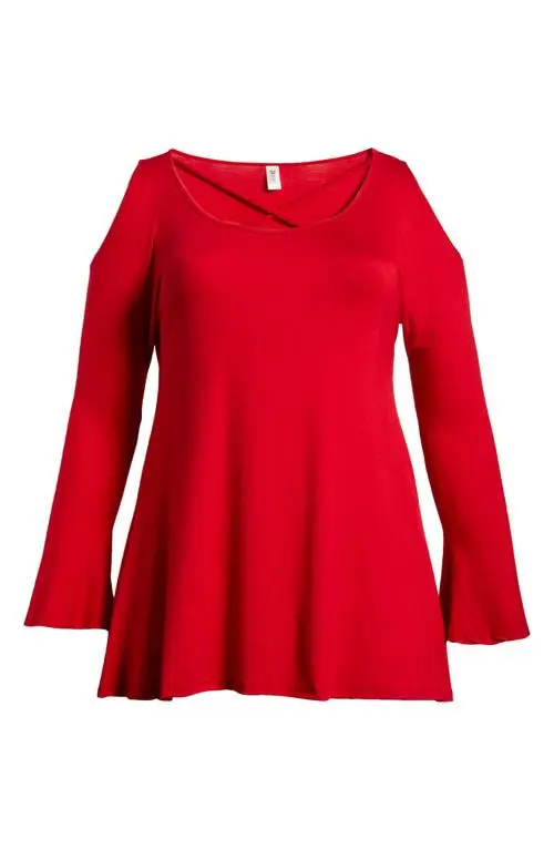 24SEVEN COMFORT APPAREL Crisscross Strap Jersey Top