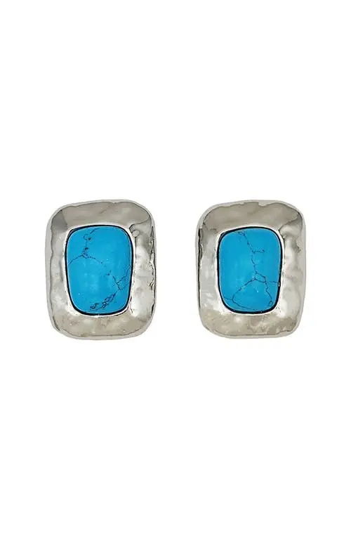PETIT MOMENTS Giovana Drop Earrings - Silver/turquoise