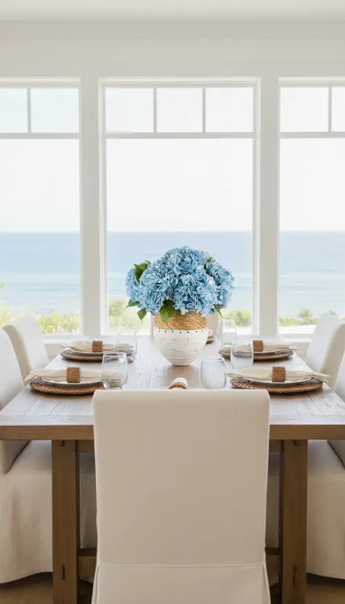 COCOBELLA Viviana Realtouch Hydrangea Stoneweave Arrangement