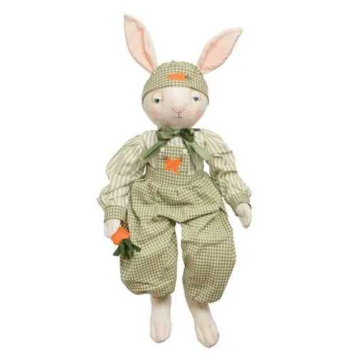 GALLERIE II Andy Bunny Easter Gathered Traditions Joe Spencer Soft Figure Figurine - Green