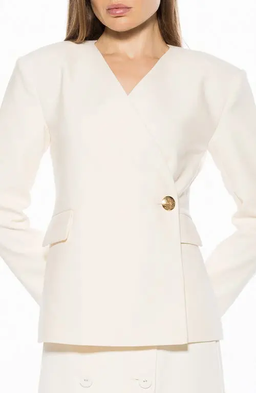 ALEXIA ADMOR Alira Single Button Wrap Blazer - Oat